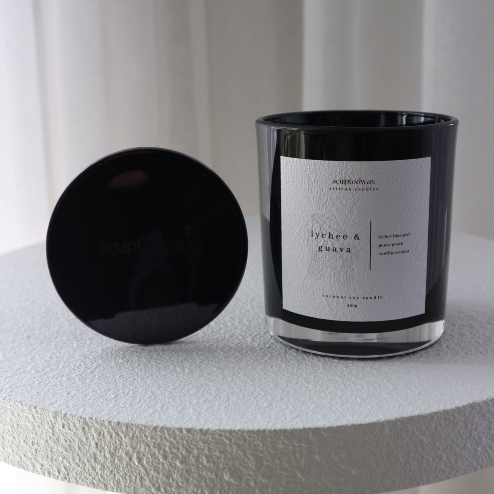 Lychee & Guava Luxury Candle 400g Australia | Sculptedwax